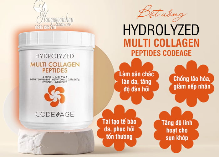 Bột uống Hydrolyzed Multi Collagen Peptides CodeAge 567g