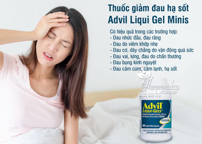Thuốc giảm đau hạ sốt Advil Liqui Gel Minis 160 viên giá tốt