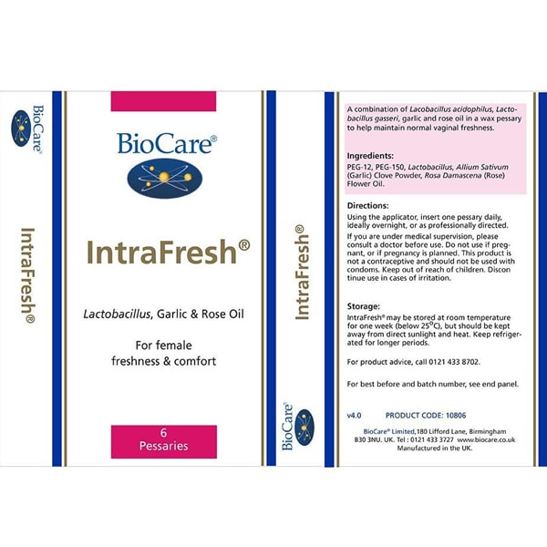 Viên đặt phụ khoa BioCare IntraFresh 6 viên của Anh
