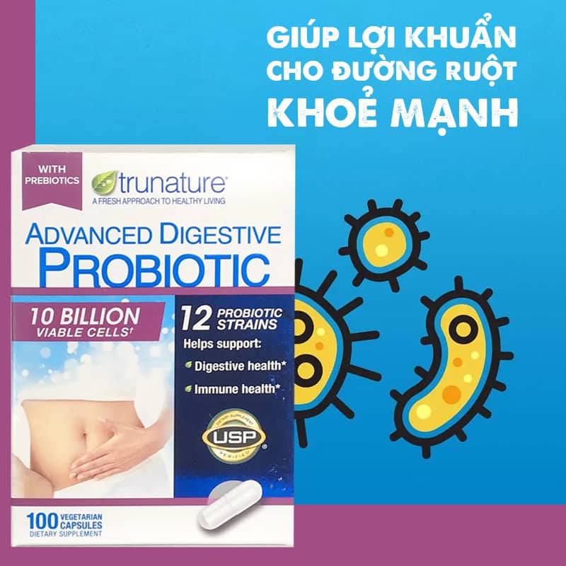 Viên uống Trunature Advanced Digestive Probiotic 100v