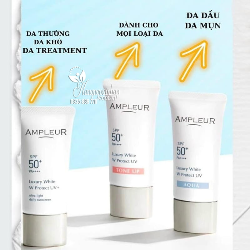 Kem chống nắng Ampleur Luxury White W Protect UV Tone Up