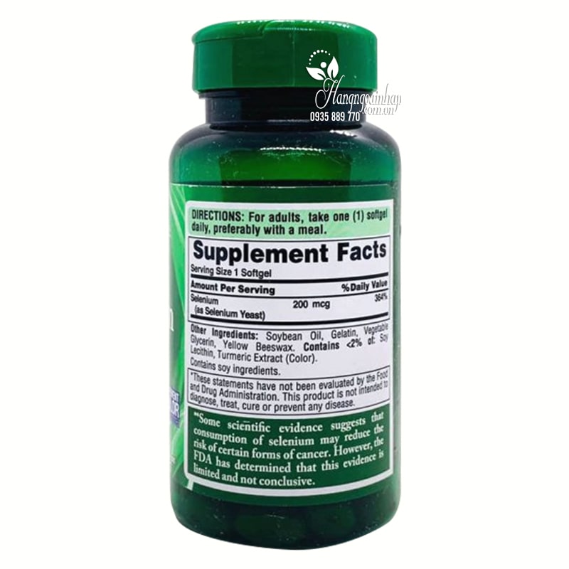 Viên uống Absorbable Selenium 200mcg Puritan's Pride của Mỹ