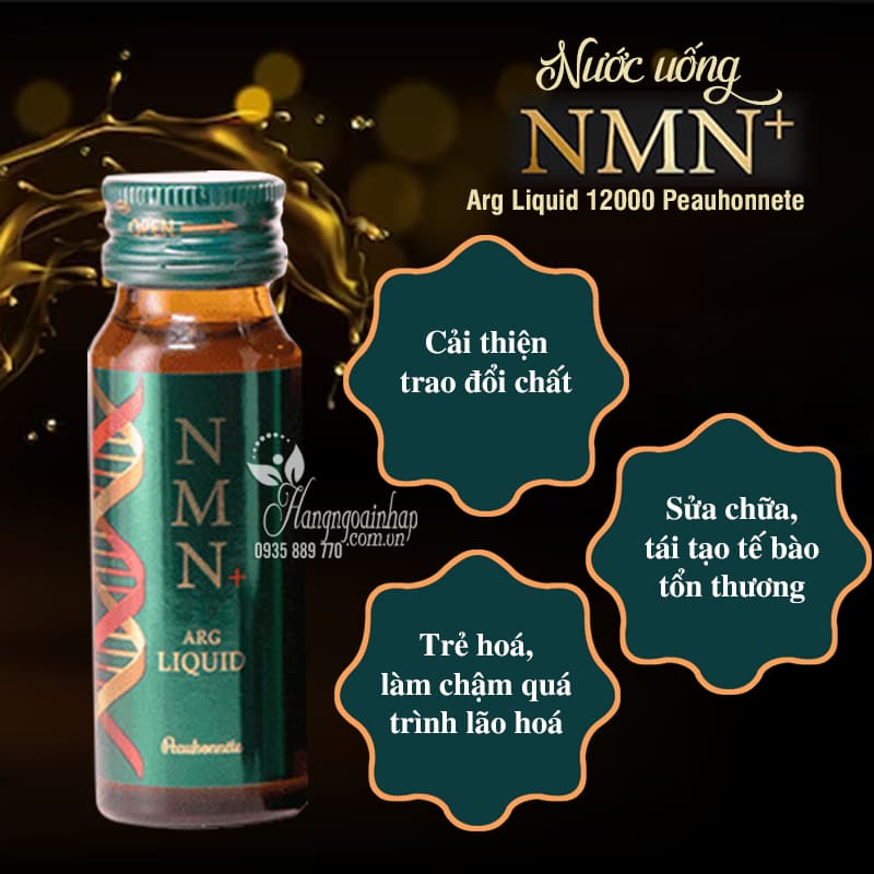 Nước uống NMN Arg Liquid 12000 Peauhonnete của Nhật Bản