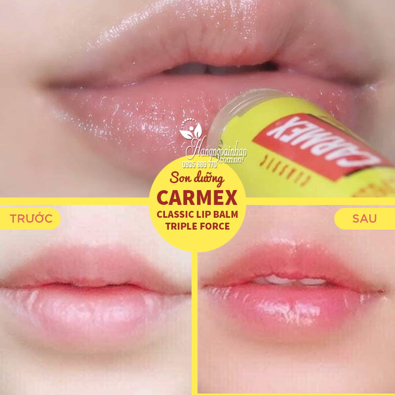 Son dưỡng Carmex Classic Lip Balm Triple Force tuýp 10g