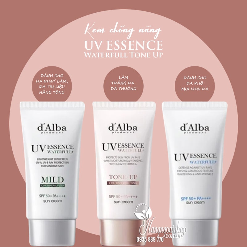 Kem chống nắng D’Alba UV Essence Waterfull Tone Up