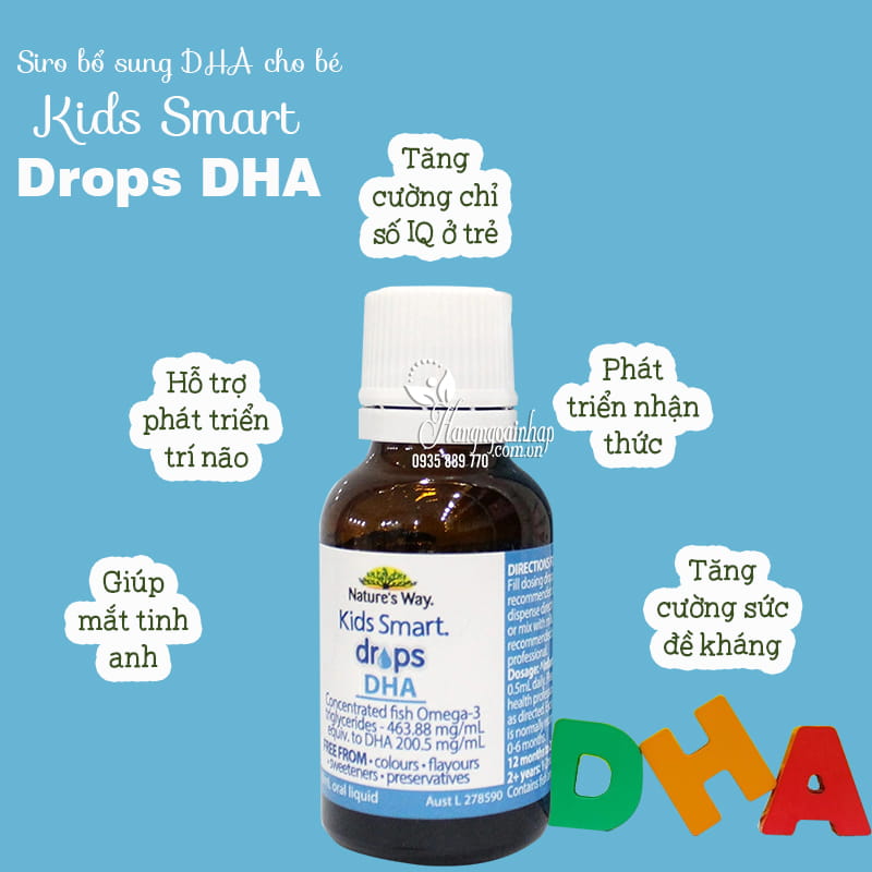 Siro bổ sung DHA cho bé Kids Smart Drops của Úc, giá tốt