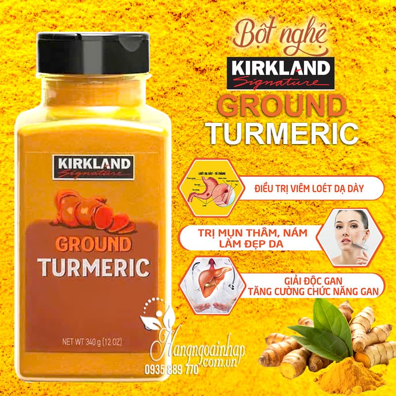 Bột nghệ Kirkland Signature Ground Turmeric 340g của Mỹ