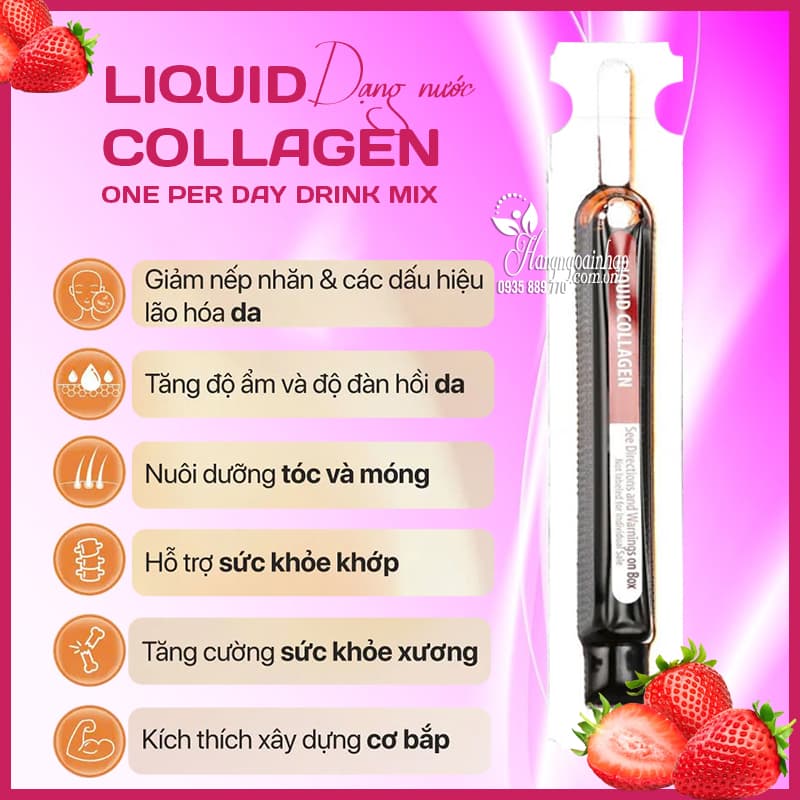 Nước uống Liquid Collagen Applied Nutrition 30 ống của Mỹ