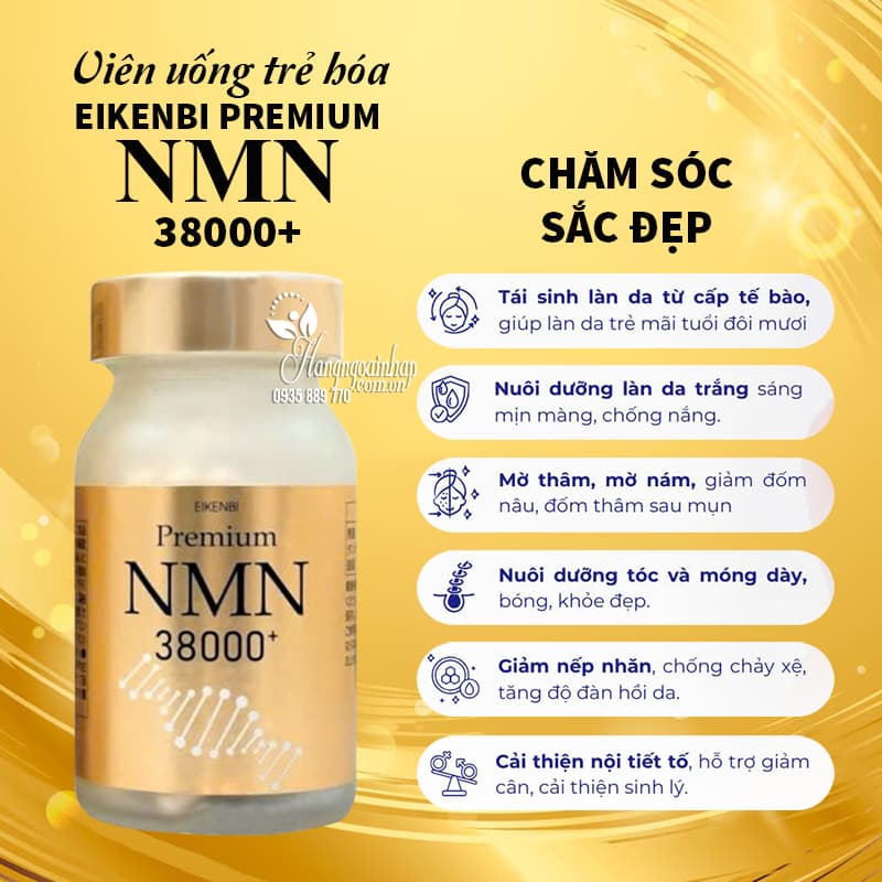 Viên uống Eikenbi Premium NMN 38000 của Nhật Bản 90 viên