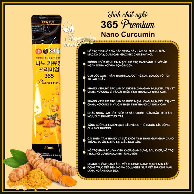 Tinh chất nghệ 365 Premium Nano Curcumin Hàn Quốc 30 gói