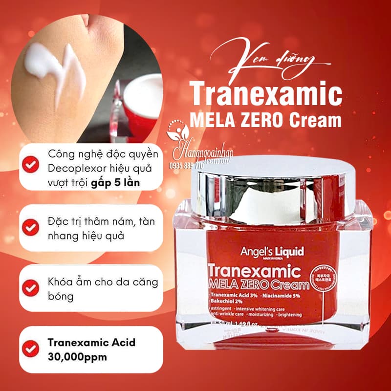 Kem dưỡng Tranexamic Mela Zero Cream Angel’s Liquid 50ml