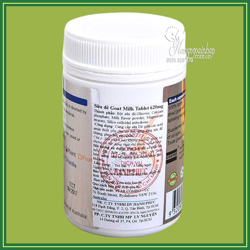 Viên sữa dê Costar Goat Milk Tablet 620mg của Úc 300 viên